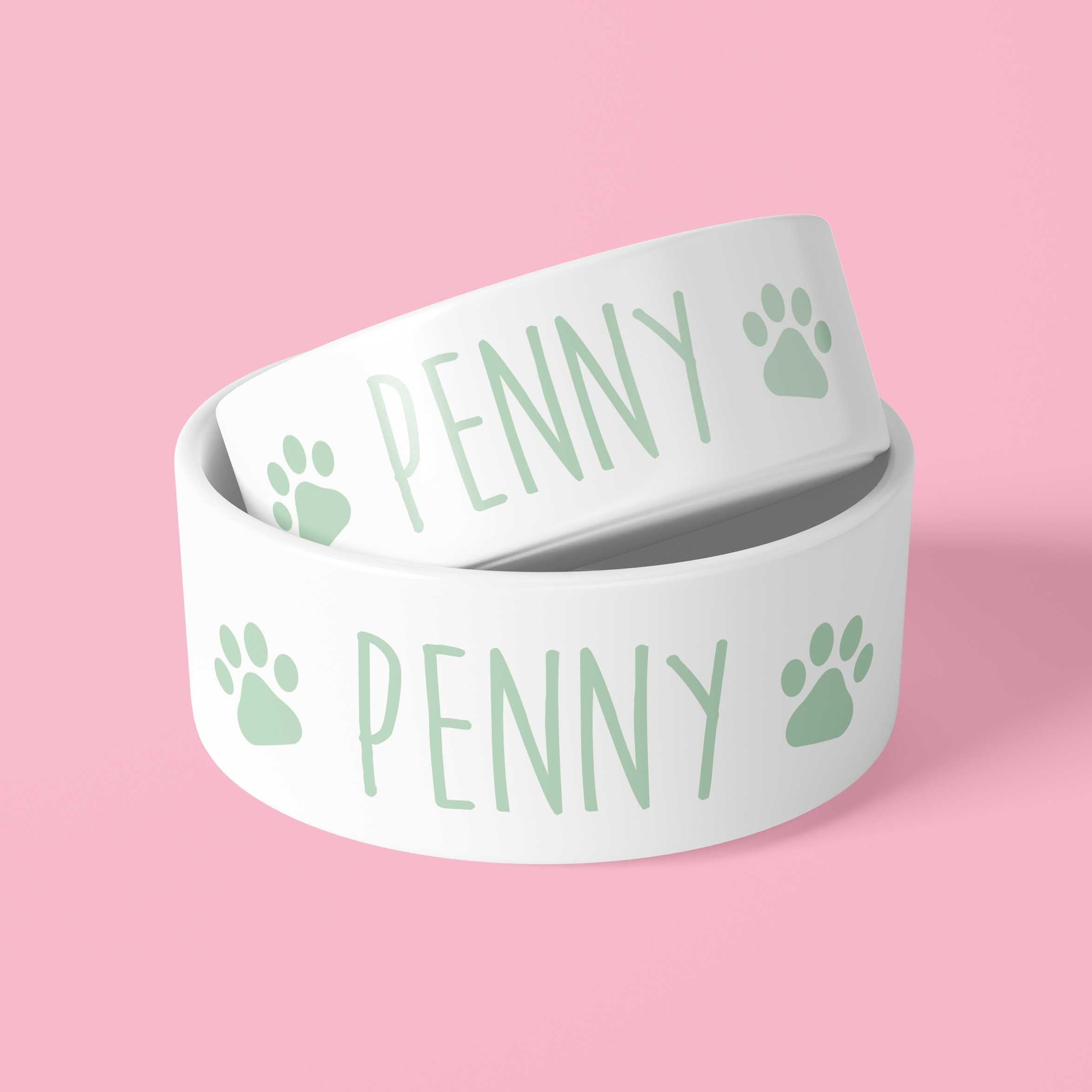 Personalised Paw Print Pet Bowl – Paws+Co